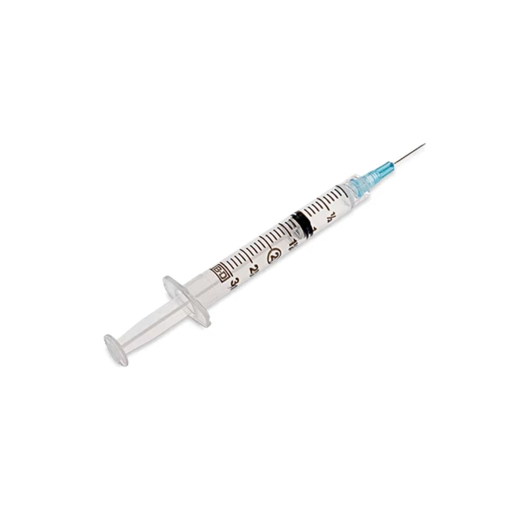 BD Luer-Lok™ 3mL Syringe with Needle, 25 G x 5/8" (Blue Hub) (Box 100 ...