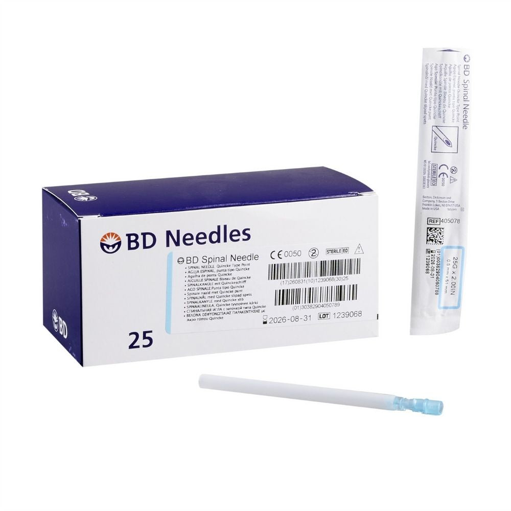 BD® Short Spinal Needle with Quincke Bevel, 25G x 2" (Box 25 pcs) - My ...