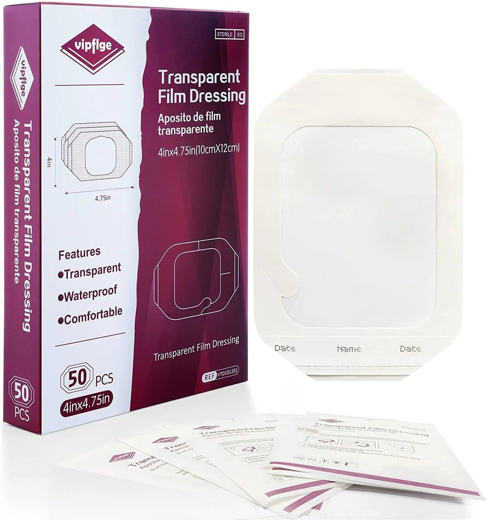 Bx/50 Transparent Film Dressing 4 3/4" X 4" Sterile Water-Resistant ...