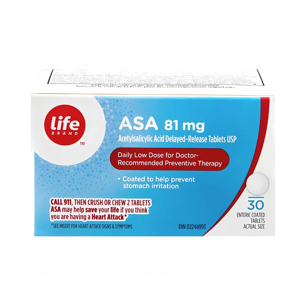 ASA 81mg Acetylsalicylic Acid Tablets USP - My Safe Care United States