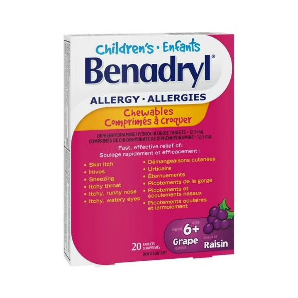 Benadryl Children's Allergy Chewable Tablets - 20's - My Safe Care ...