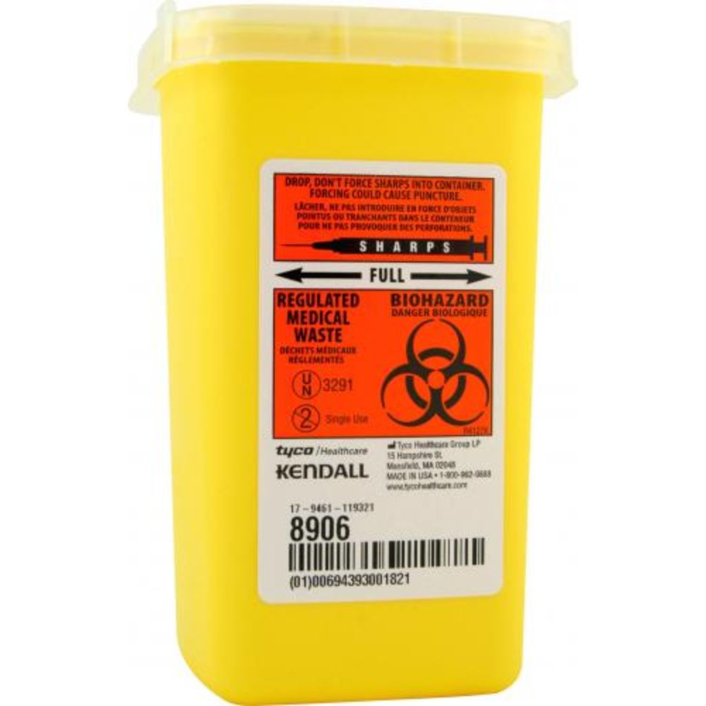 Covidien Sharps Collector, Yellow, 1qt (Case 100 pcs) - My Safe Care ...