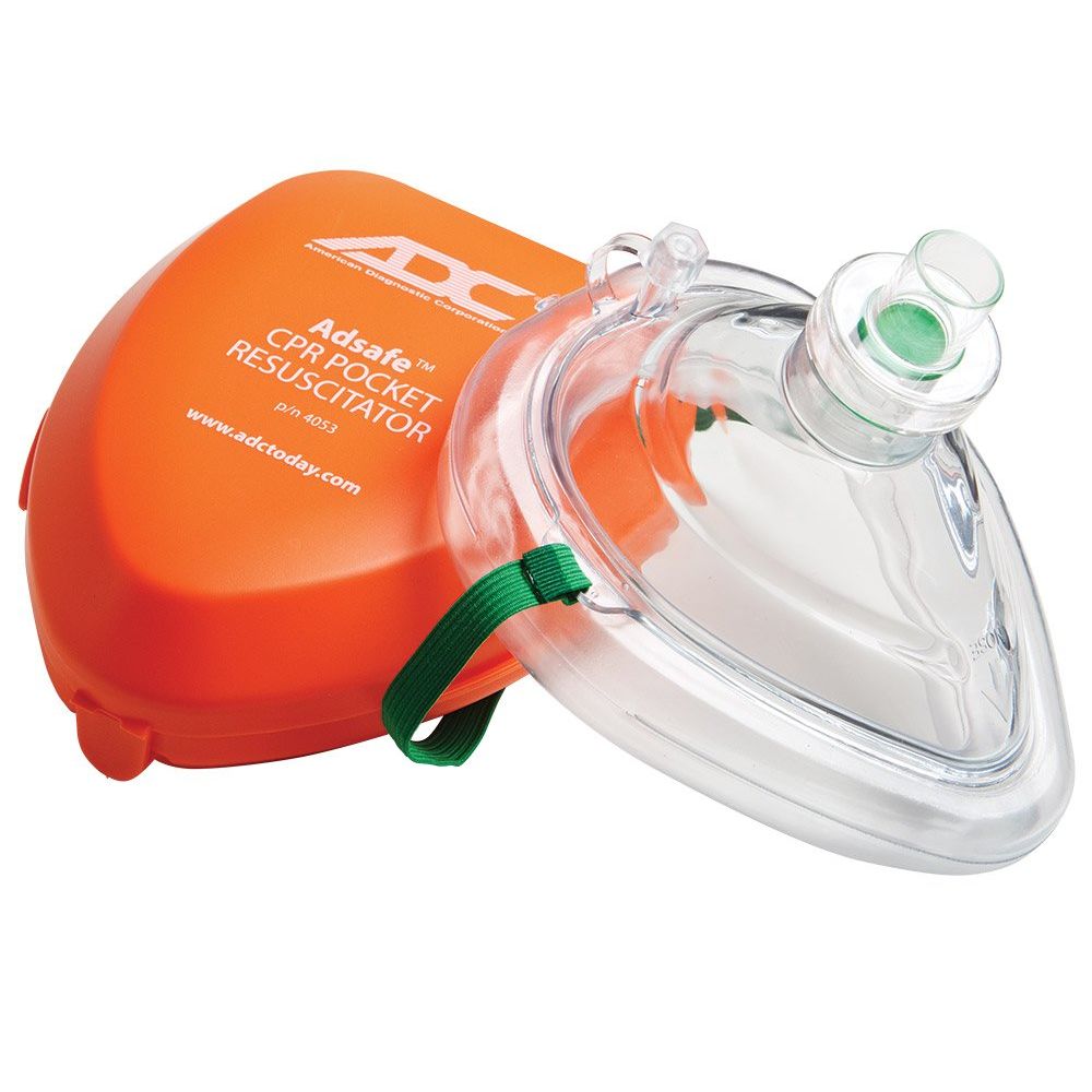 Adsafe™ CPR Pocket Resuscitator, Orange Case - My Safe Care United States