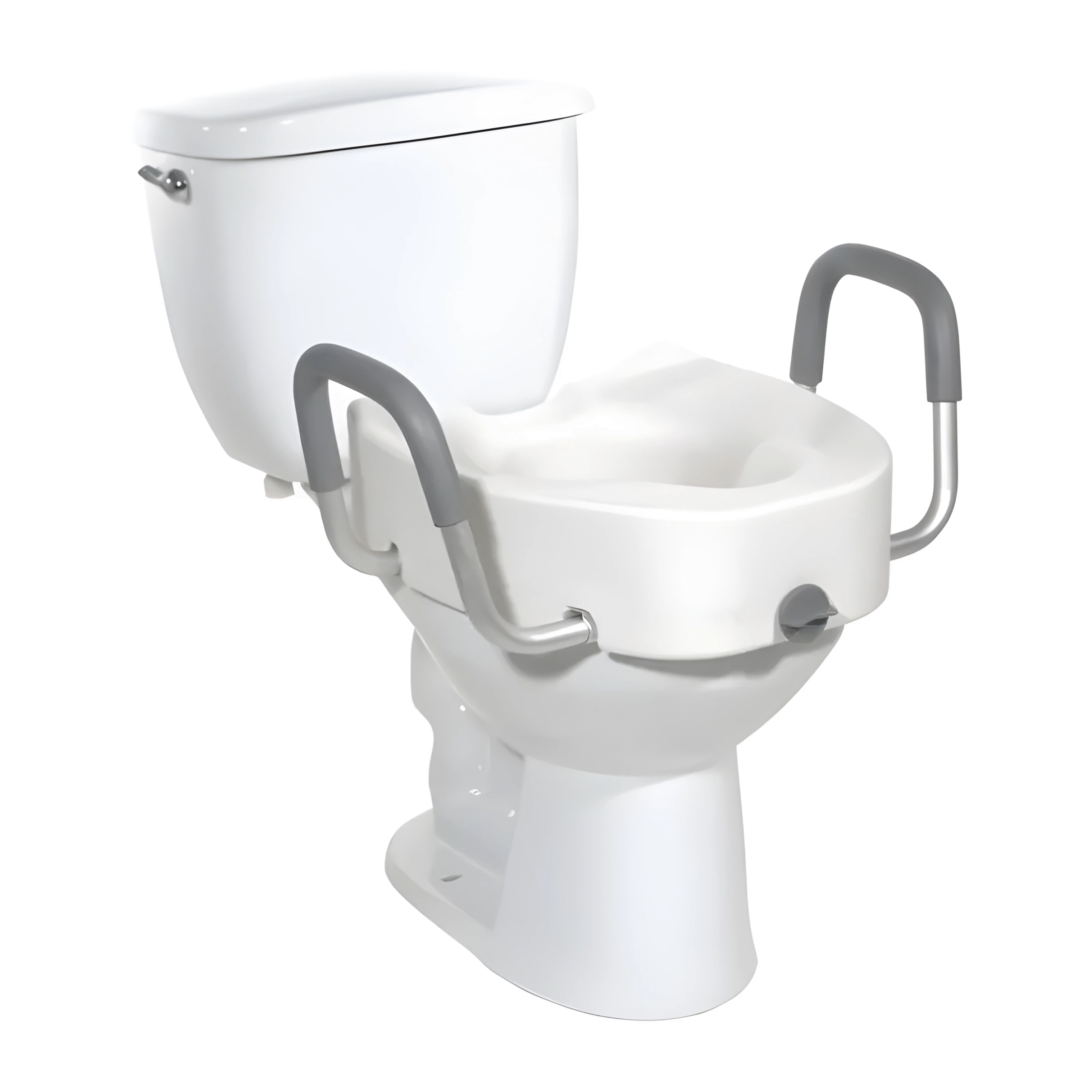 Premium Raised Toilet Seat W/Arms And Lock- Elongated - My Safe Care ...