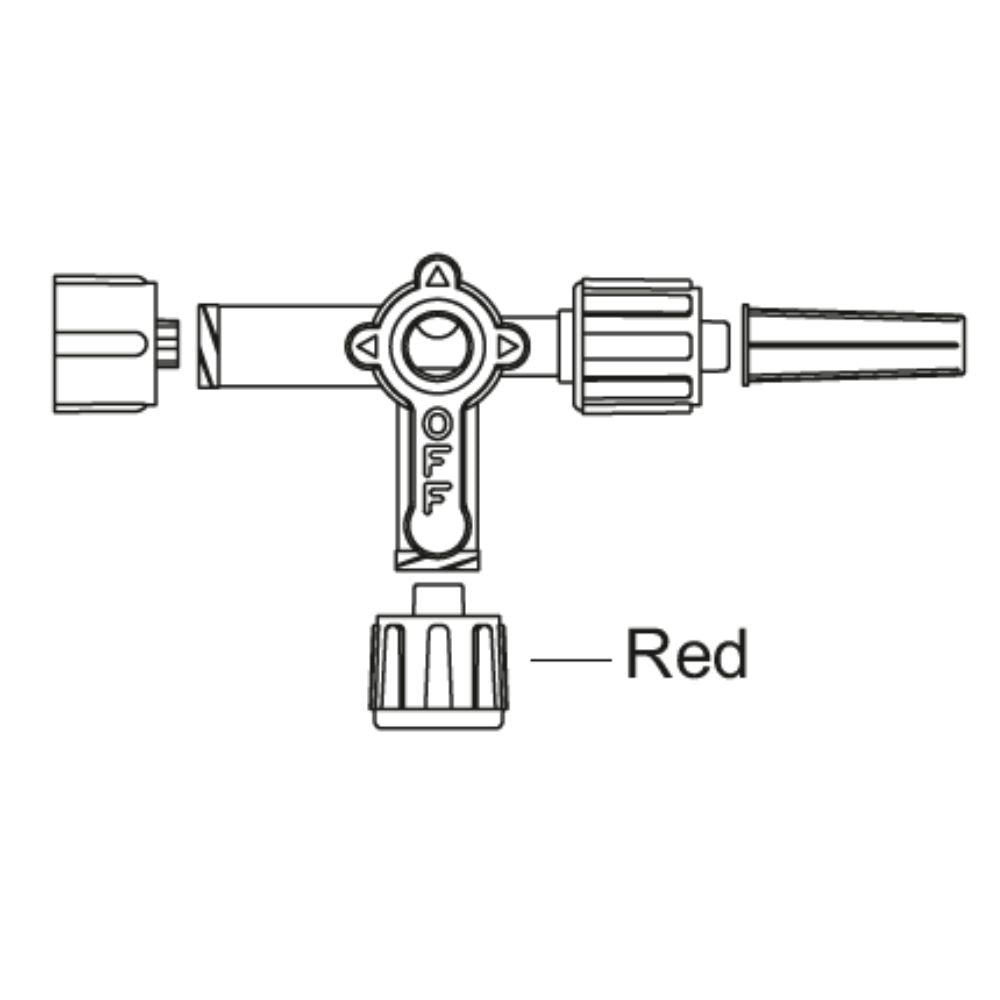 ICU Medical® Small Bore Stopcock, 4-Way, Swivel Male Luer Lock - My ...
