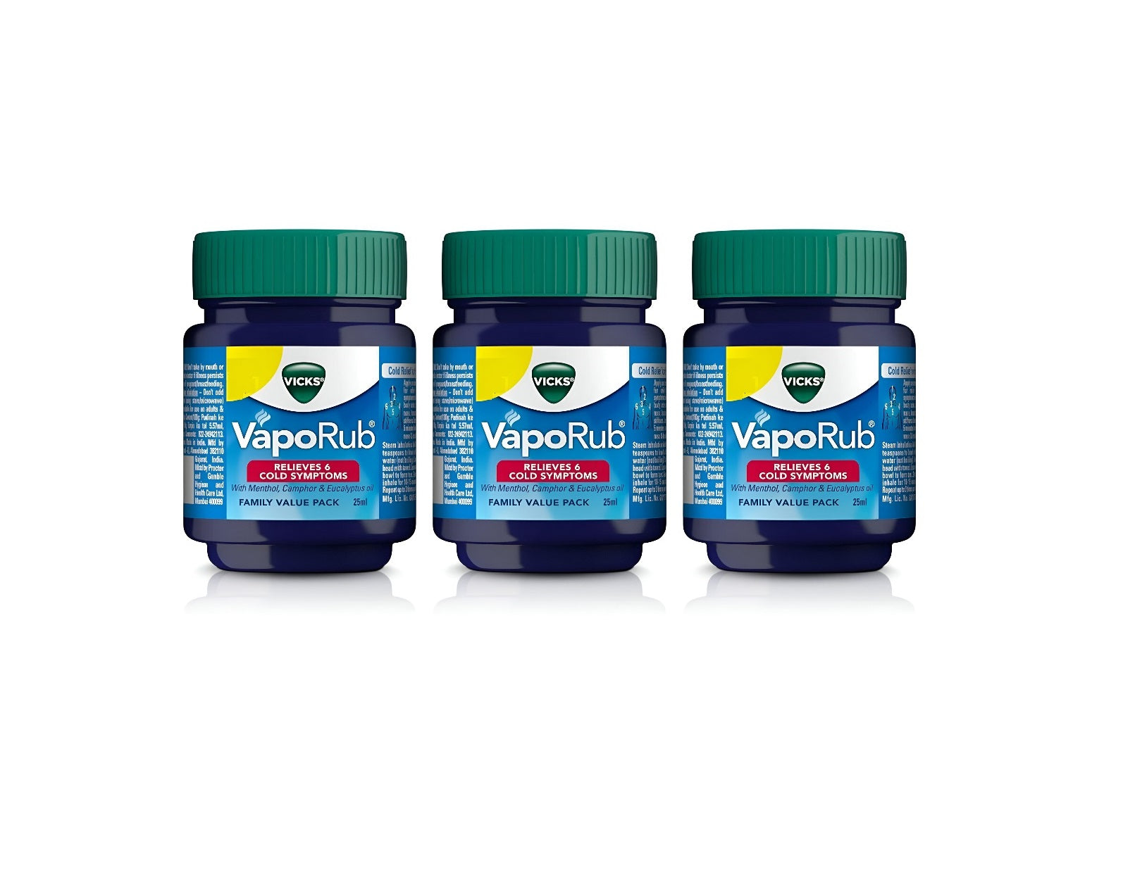 Vicks VapoRub Ointment 25ml - Family Pack (3) - My Safe Care United States